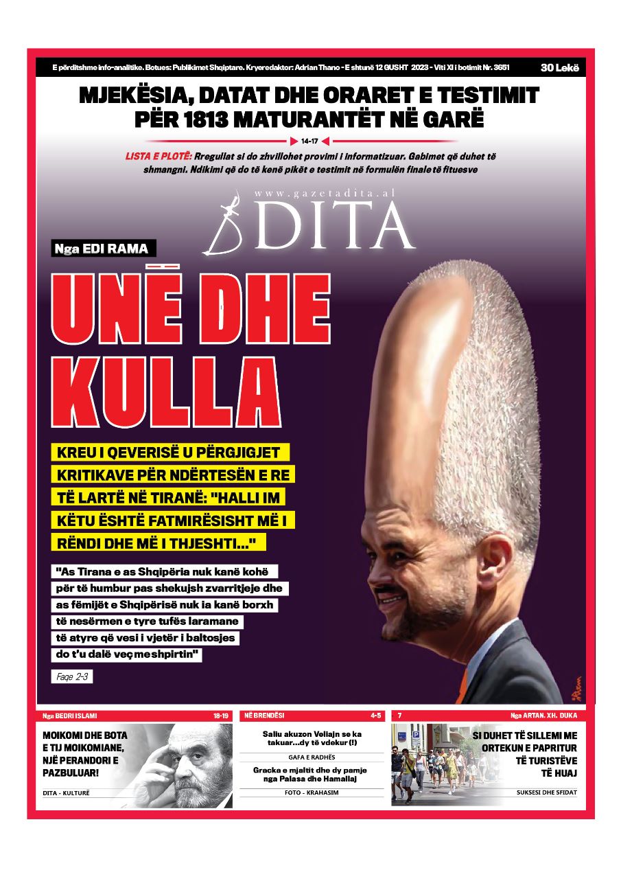 12 gusht 2023 - Gazeta Dita