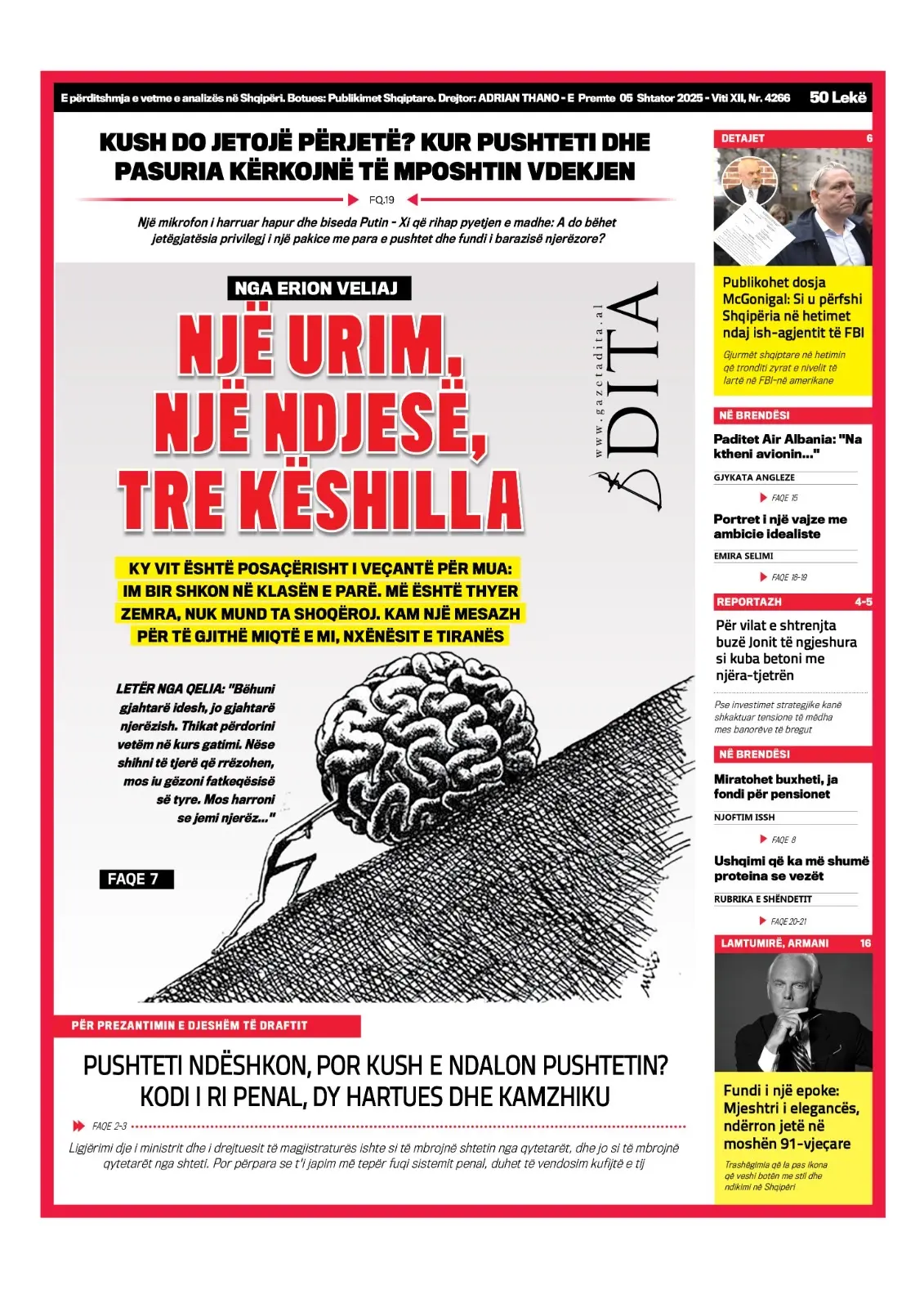 5 Shtator 2025 - Gazeta Dita