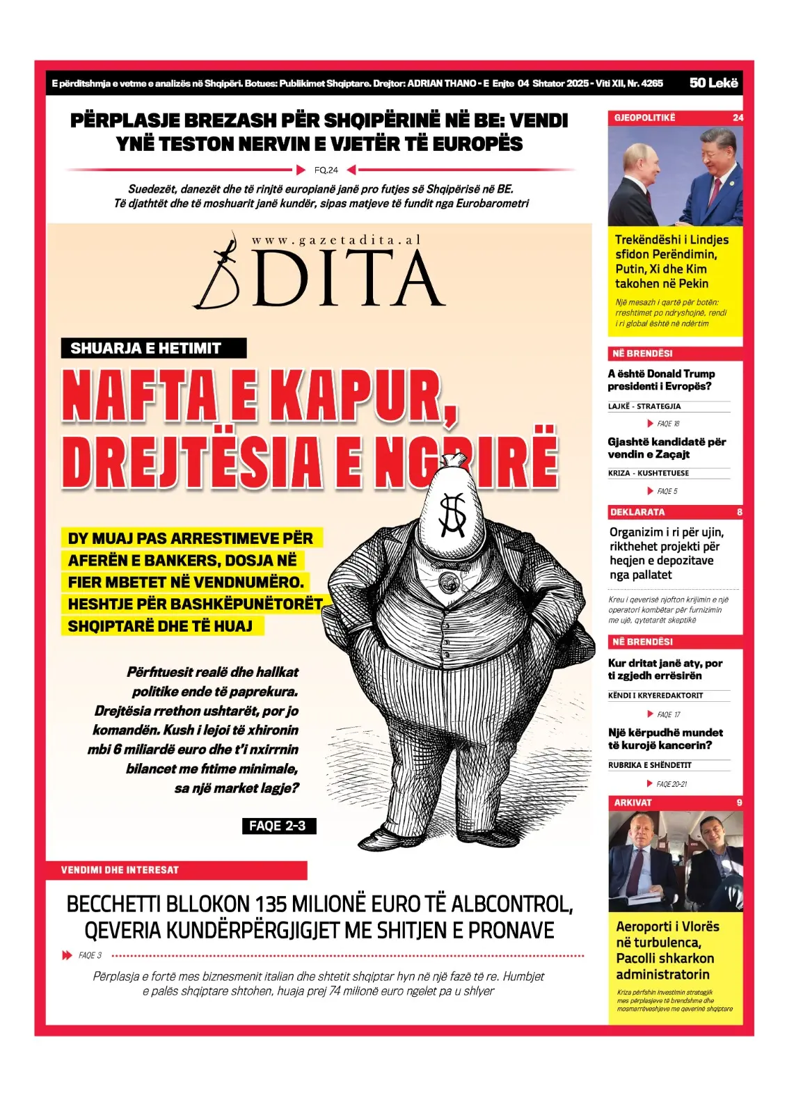 04 shtator 2025 - Gazeta Dita