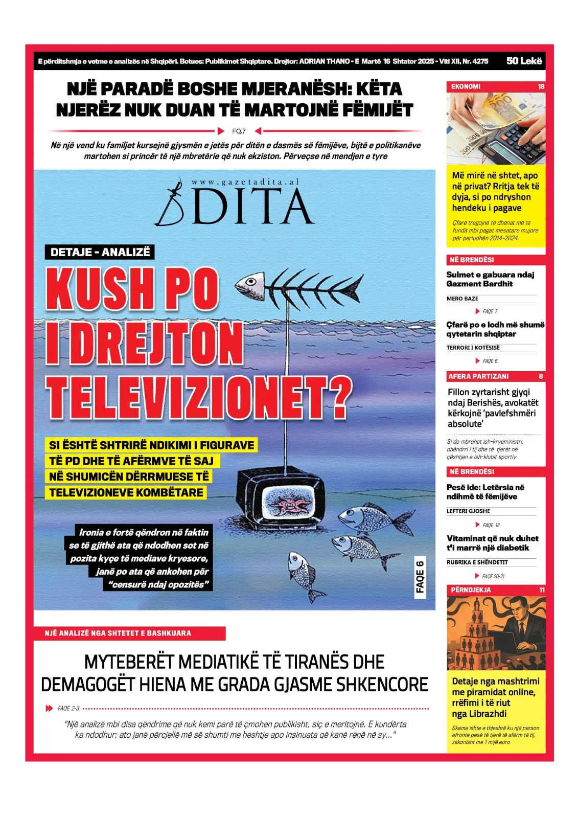 16 shtator 2025 - Gazeta Dita