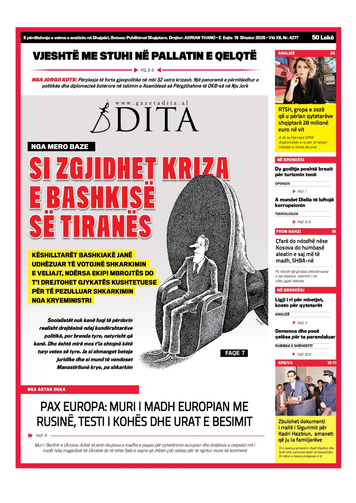 18 shtator 2025 - Gazeta Dita